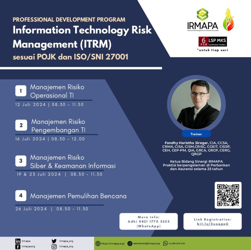Professional Development Program (PDP) – Information Technology Risk Management (ITRM) sesuai ...