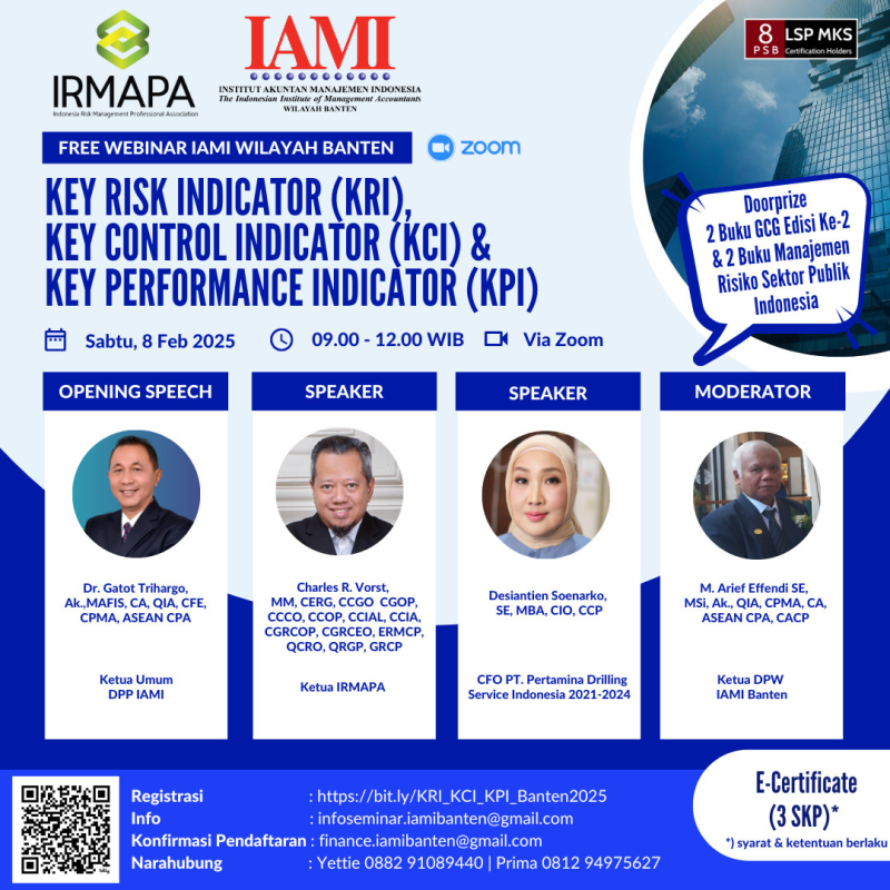 Webinar: “Key Risk Indicator (KRI), Key Control Indicator (KCI) & Key ...