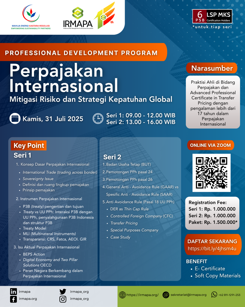 Professional Development Program (PDP) – Perpajakan Internasional ...