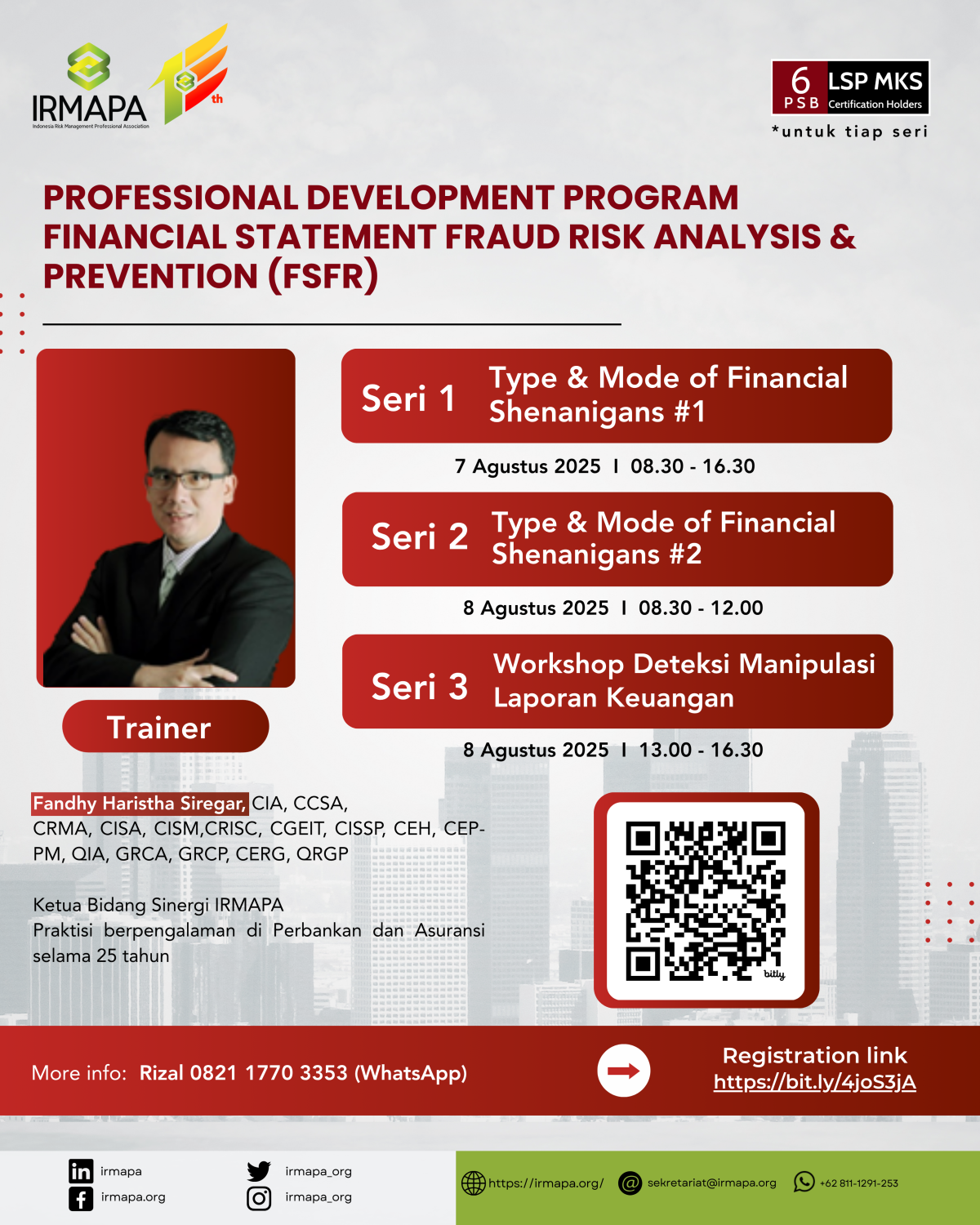 Professional Development Program “Financial Statement Fraud Risk Analysis & Prevention (FSFR ...